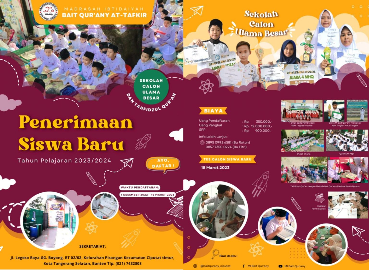 PPDB MI - Ponpes Bait Qurany At-Tafkir